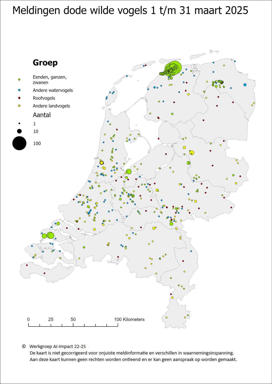 Maandelijks overzicht van vogelgrieptesten 2025 | Dutch Wildlife Health ...